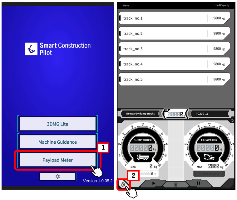 How to set up for Payload Meter in a tablet – Smart Construction 3D ...